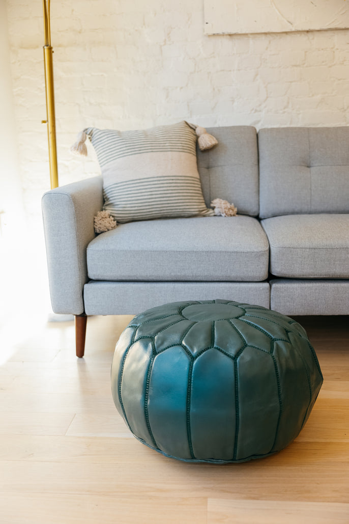 All Natural Handmade Moroccan Leather Poufs - OUIVE