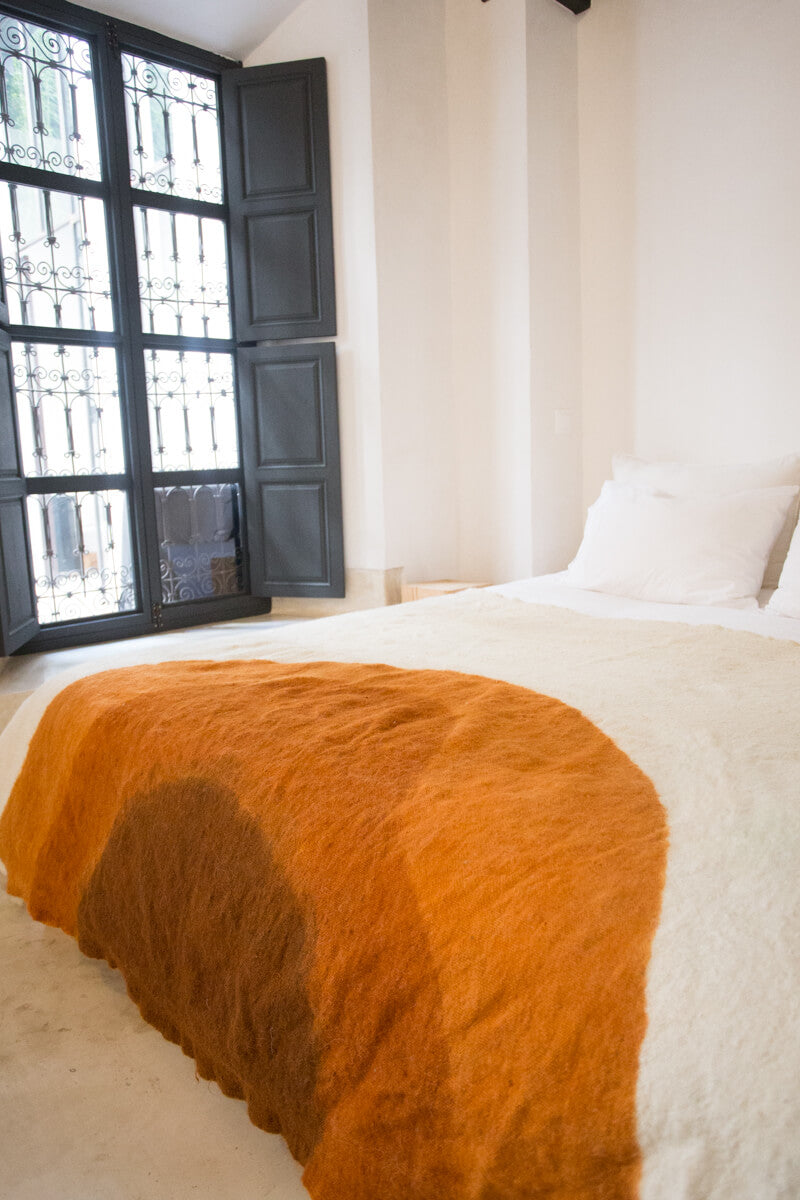 "Sunset" Handmade Bed Coverlet made from 100% Natural Hand-spun Wool ...